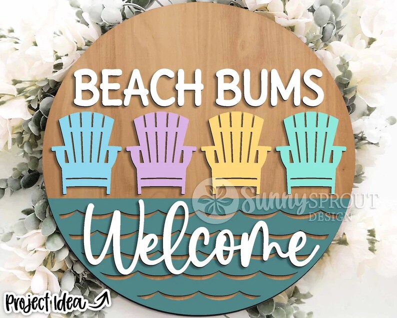 Beach Bums Door Hanger Diy | Door Hanger Diy | Door Hanger Kit | Paint ...