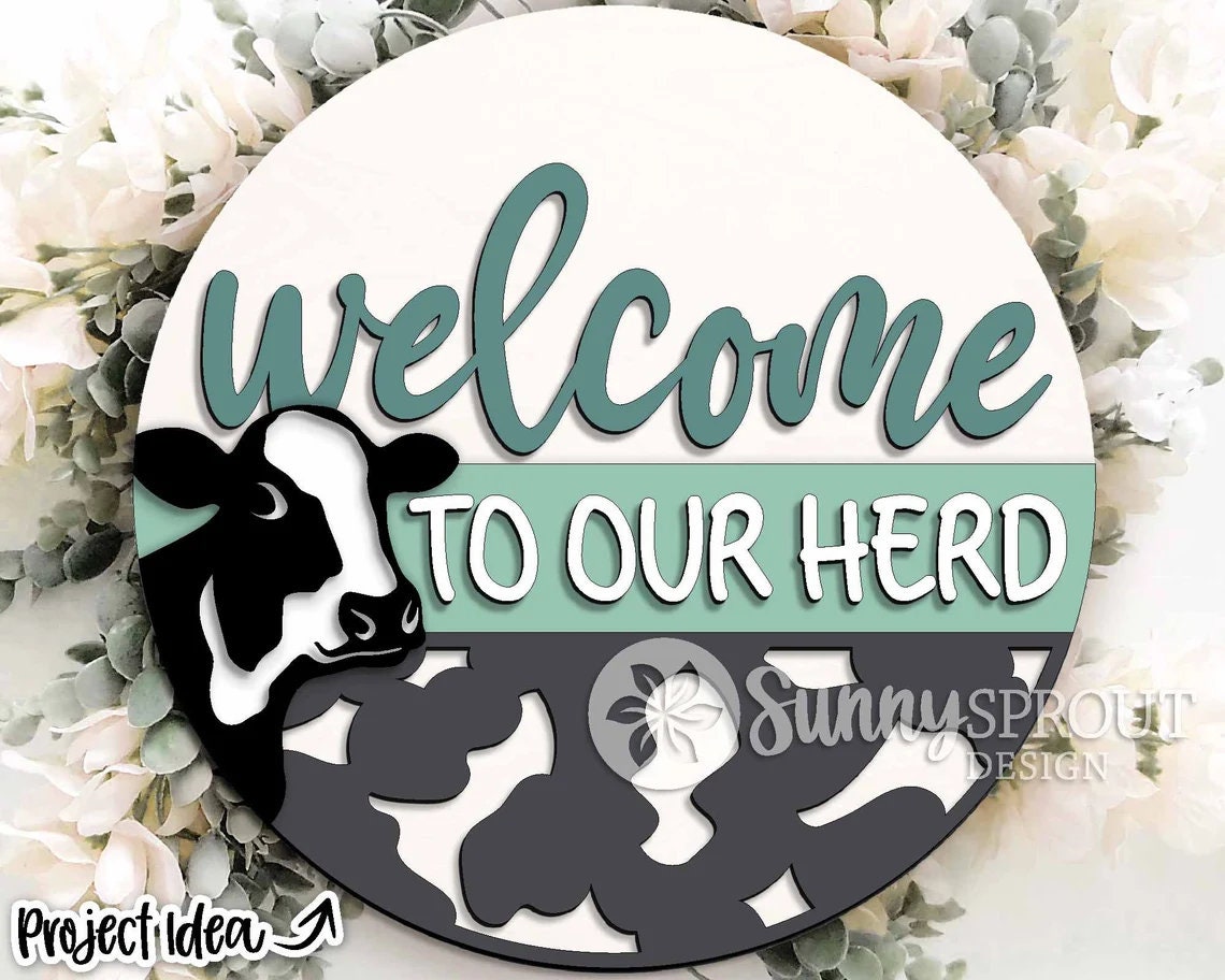 Welcome to Our Herd Door Hanger Diy Door Hanger Diy Door - Etsy