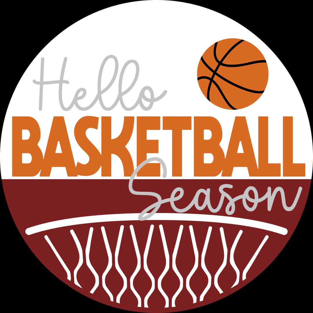 Sports Hello Basketball Season Wood Door Hanger Diy | Front Door Sign ...