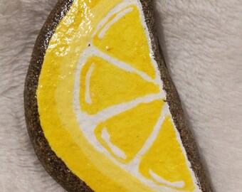 Lemon Painted Rock | Etsy