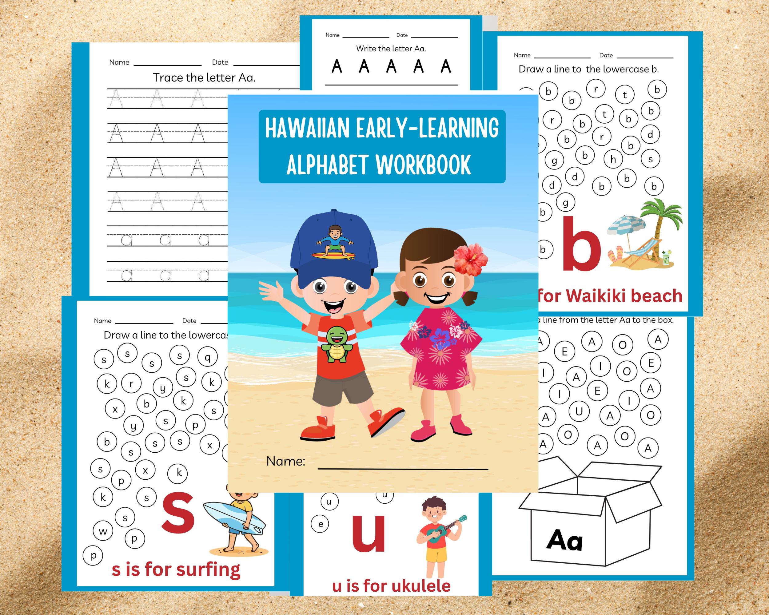 108 Pages Hawaiian Alphabet Workbook ABC Letter Tracing & Coloring (PDF ...