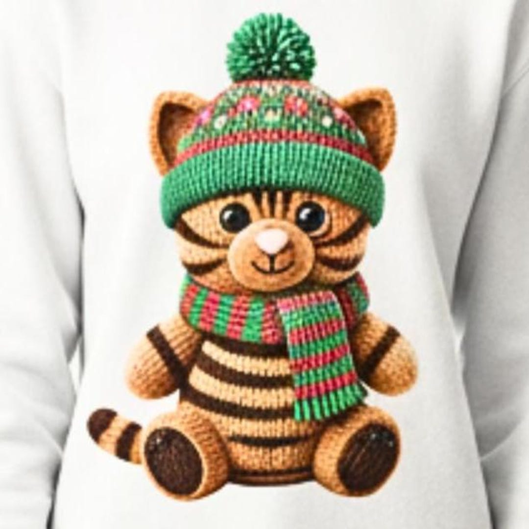 3D Chunky Yarn Cozy Christmas Tiger PNG Printable - Etsy