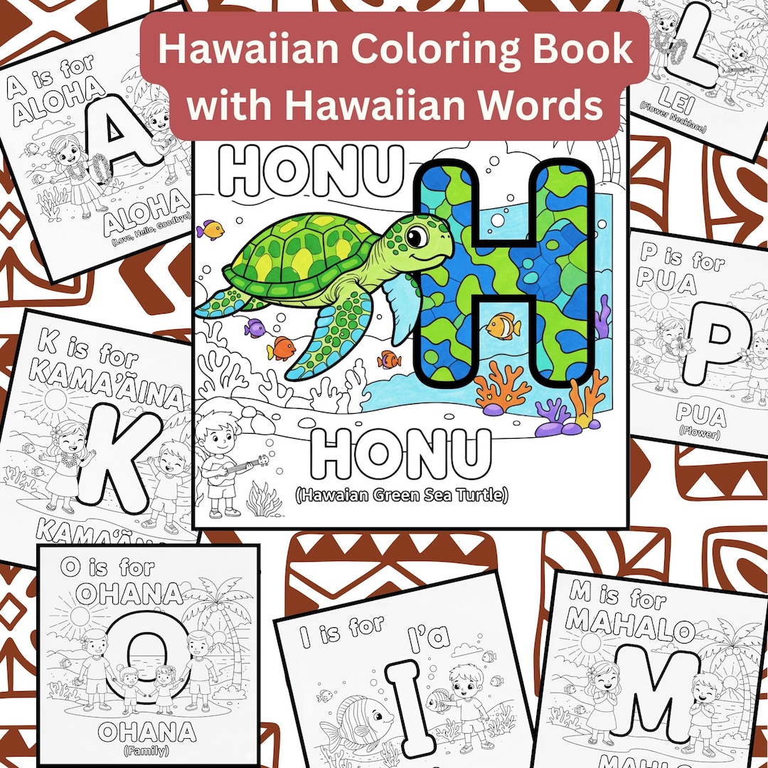 Hawaiian Alphabet Pdf Digital Download Printable Worksheet Educational ...