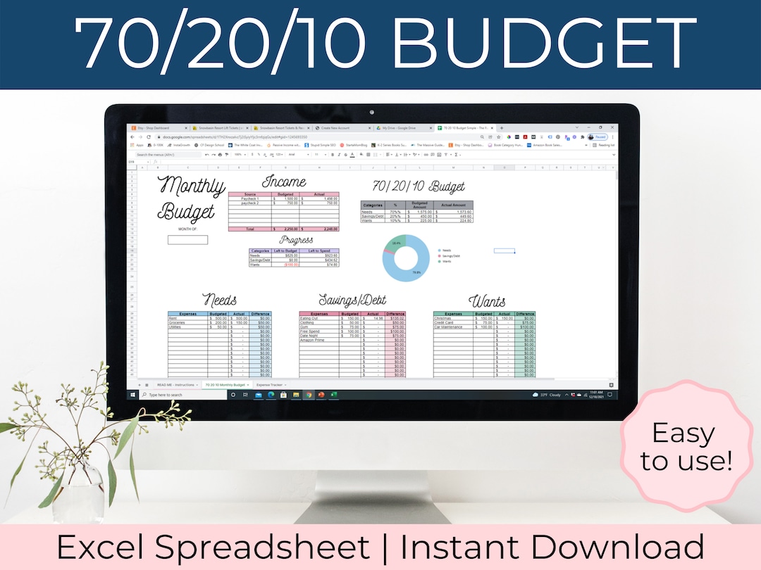 70 20 10 Budget - 70 20 10 Budget Planner - 70 20 10 Budget Template ...