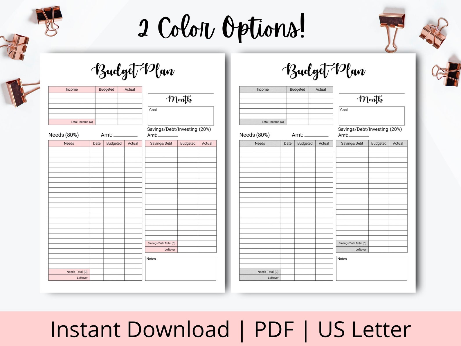 80 10 10 Budgeting Printable, Easy Budget Sheet, Monthly Budget ...