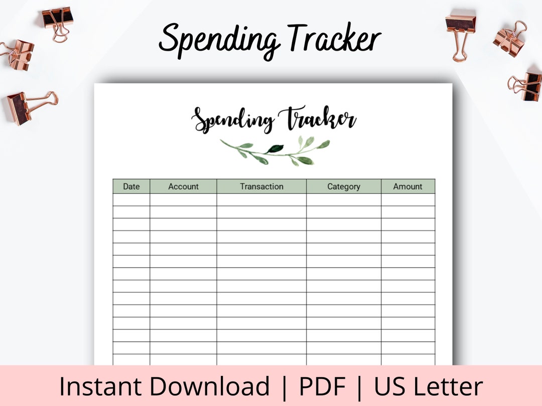 Spending Tracker, Expenses Tracker, Spending Log, Spend Tracker ...
