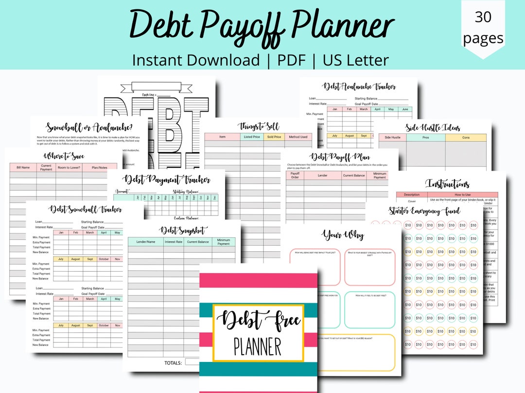 Debt Free Planner - Debt Payoff Printable - Debt Free Tracker - Debt ...