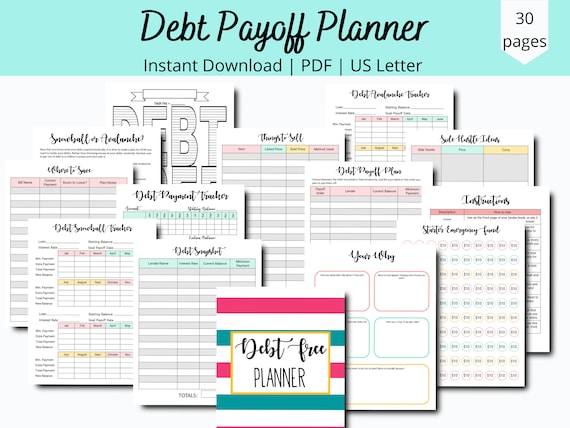 Debt Free Planner Debt Payoff Printable Debt Free Tracker | Etsy