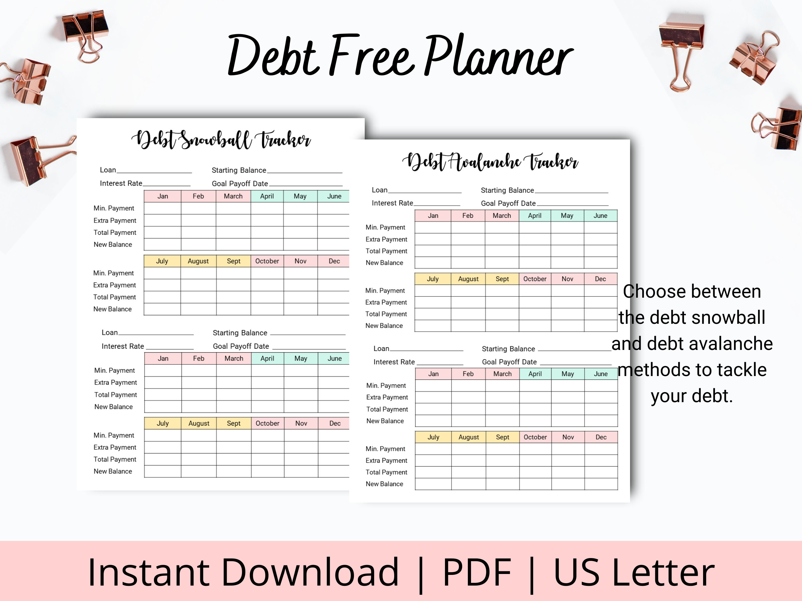 Debt Free Planner - Debt Payoff Printable - Debt Free Tracker - Debt ...