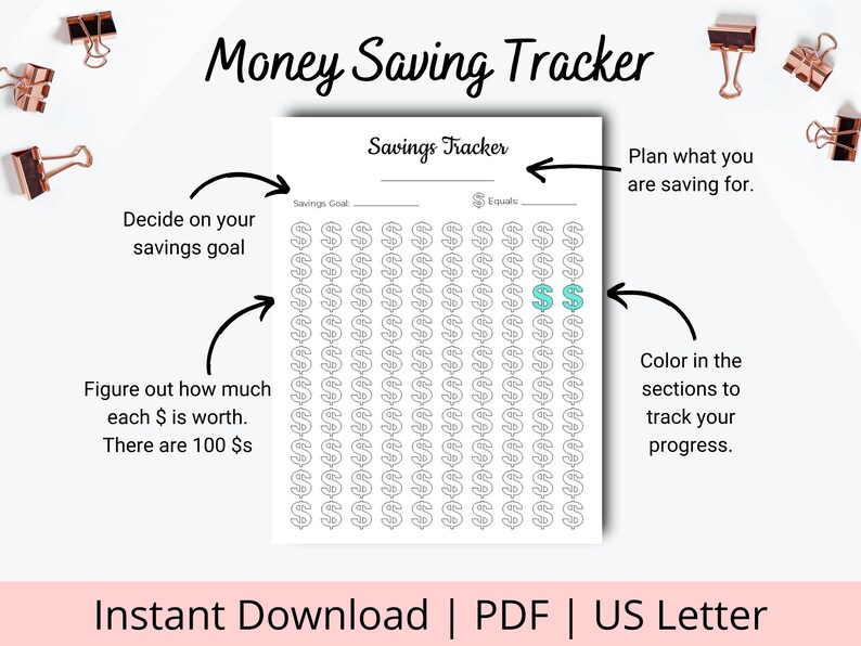 Savings Tracker Bundle - Cute Money Saving Kit - Savings Tracker ...