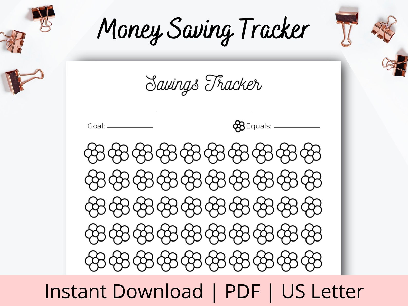 Printable Savings Challenge Easy Savings Challenge Cute Money Savings ...