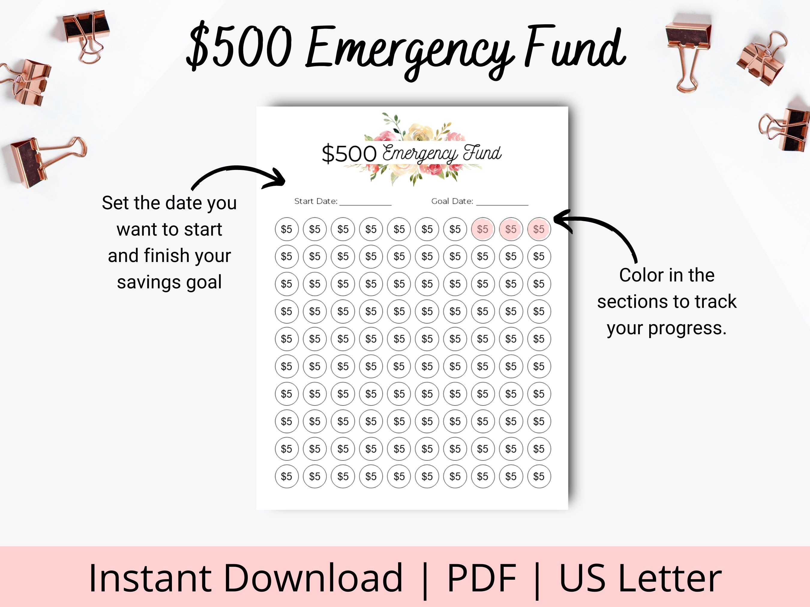 500 Emergency Fund Template - Starter Emergency Fund Template ...