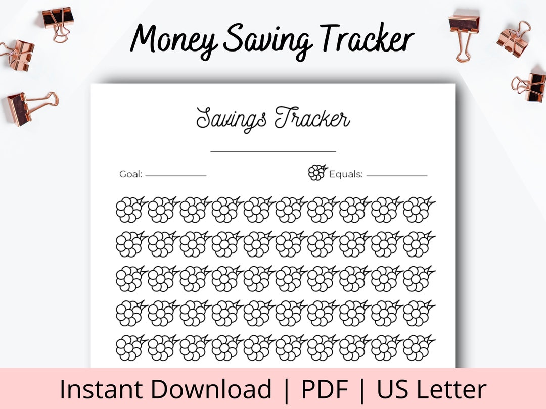 Flower Savings Tracker - Cute Money Savings Tracker Printable - Flower ...