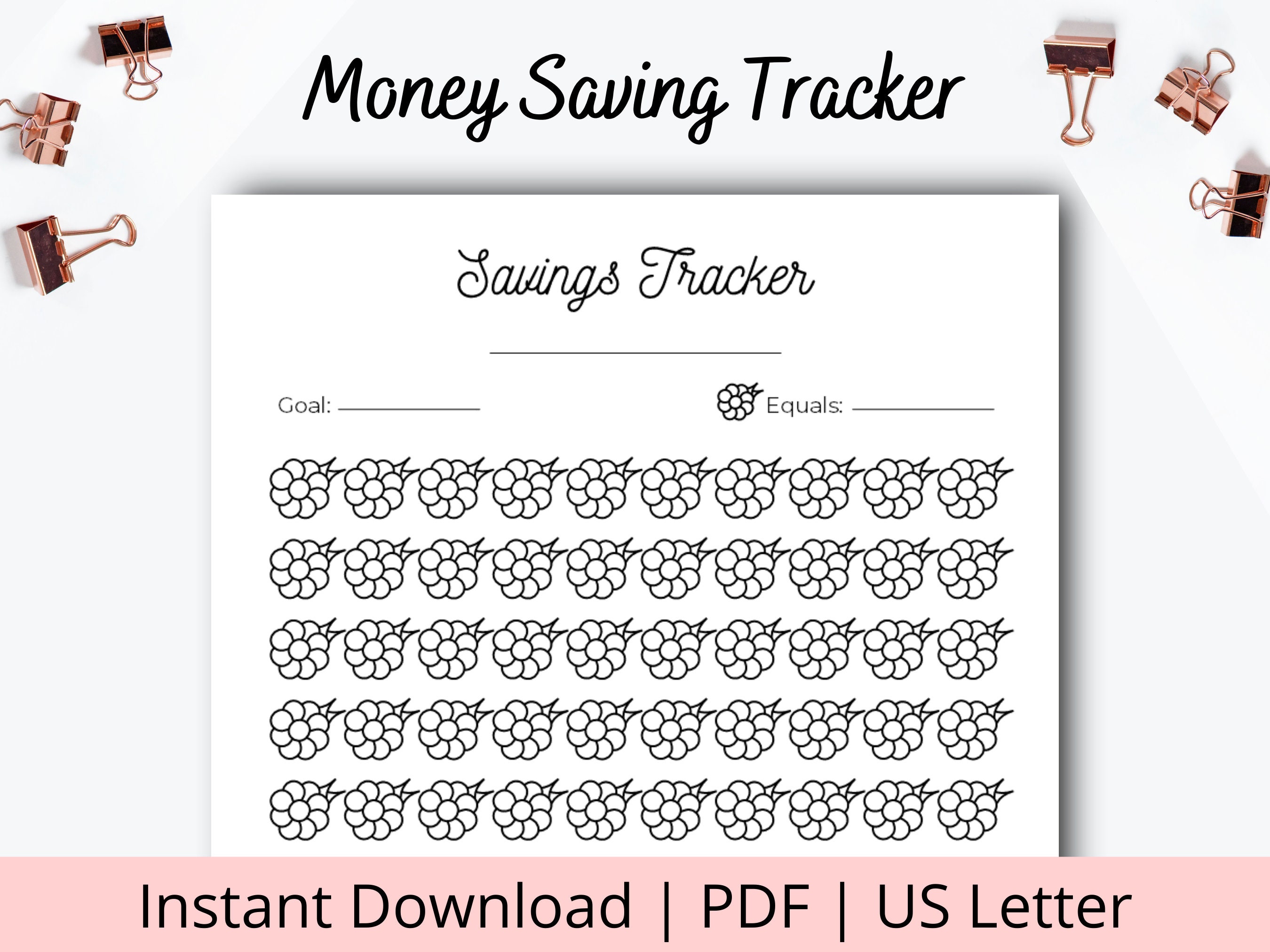 Flower Savings Tracker - Cute Money Savings Tracker Printable - Flower ...