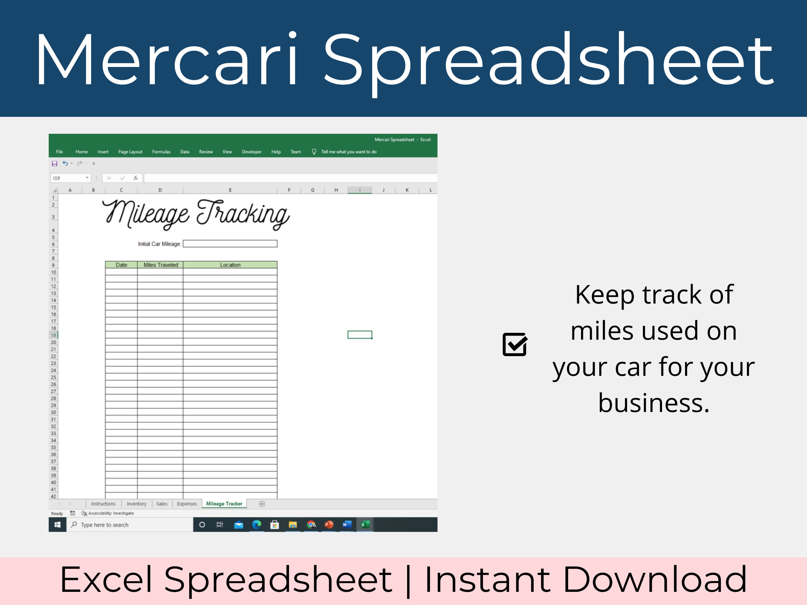 Mercari Spreadsheet - Reseller Inventory Spreadsheet - Small Business ...
