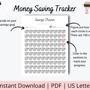 Flower Savings Tracker - Cute Money Savings Tracker Printable - Flower ...