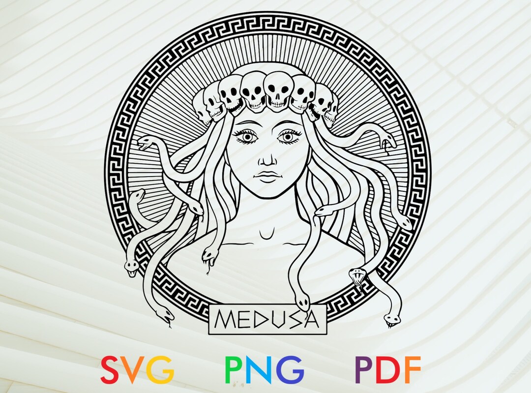Medusa Svg, Medusa Png, Medusa Svg File, Mythology Svg, Greek Mythology ...