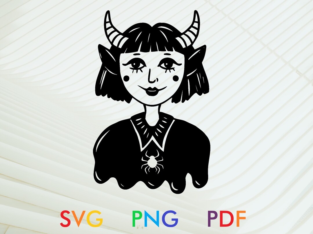 Demon Girl Svg, Demon Girl Png, Gothic Girl Svg, Gothic Girl Png ...