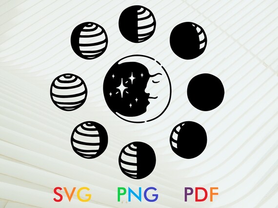 Moon Phase Svg Moon Phase Png Moon Phase Pdf Moon Stages - Etsy