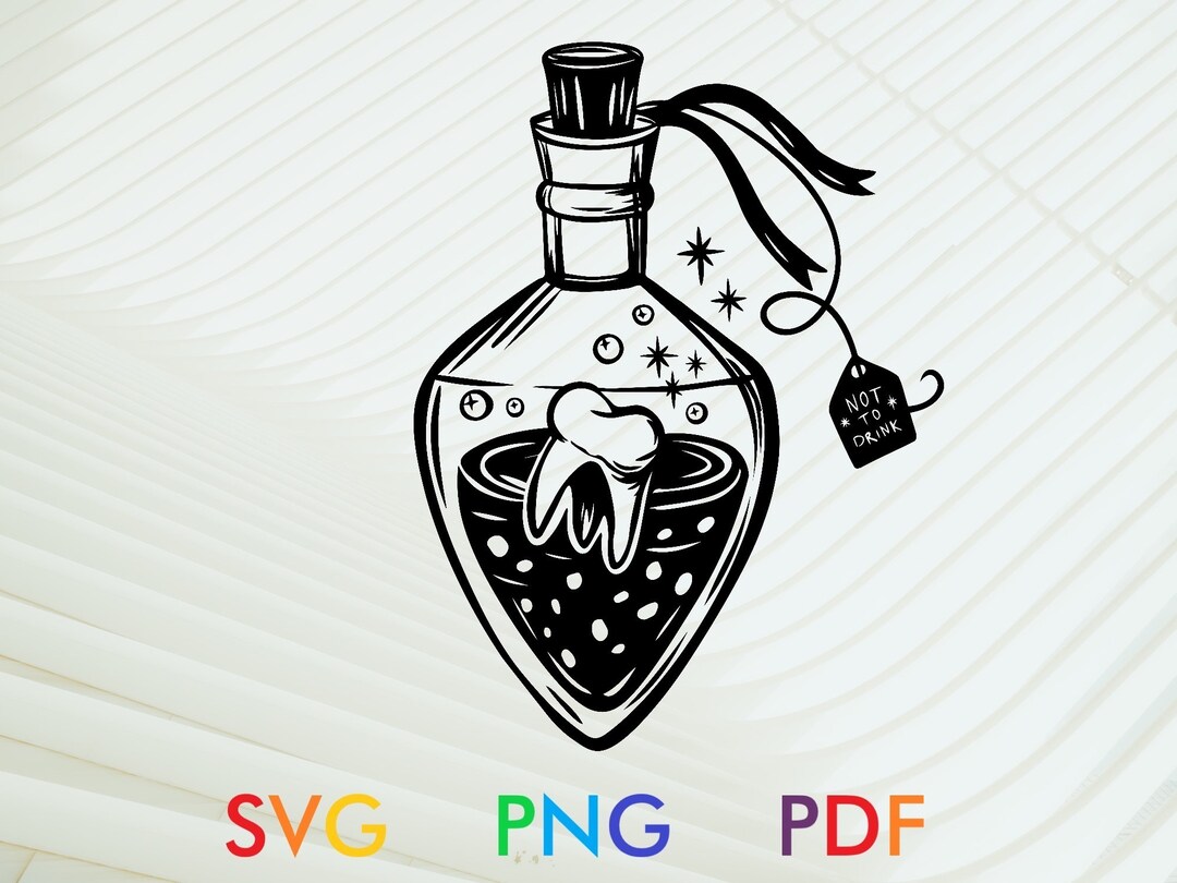 Tattoo Design Png, Tattoo Design Svg, Bottle With Tooth Svg, Bottle ...