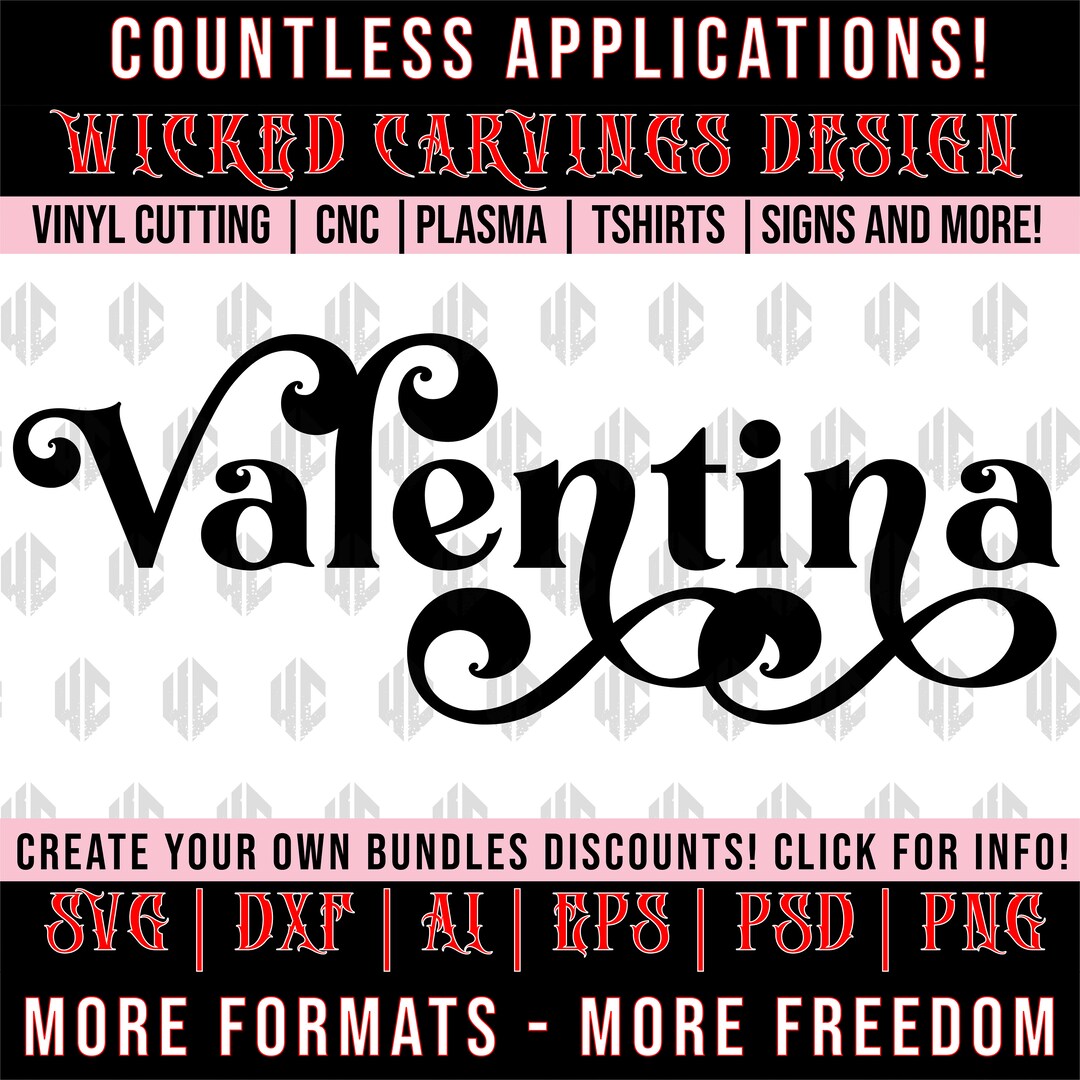 Valentina Girl Baby Infant Name SVG Dxf Vector Diy Image Cut File Vinyl ...