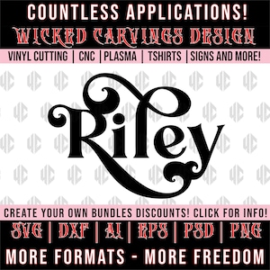 Riley Girl Baby Infant Name SVG Dxf Vector Diy Image Cut File Vinyl ...