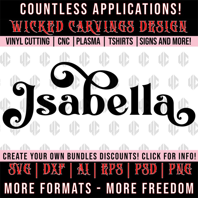 Isabella Girl baby infant name SVG dxf vector diy image cut | Etsy
