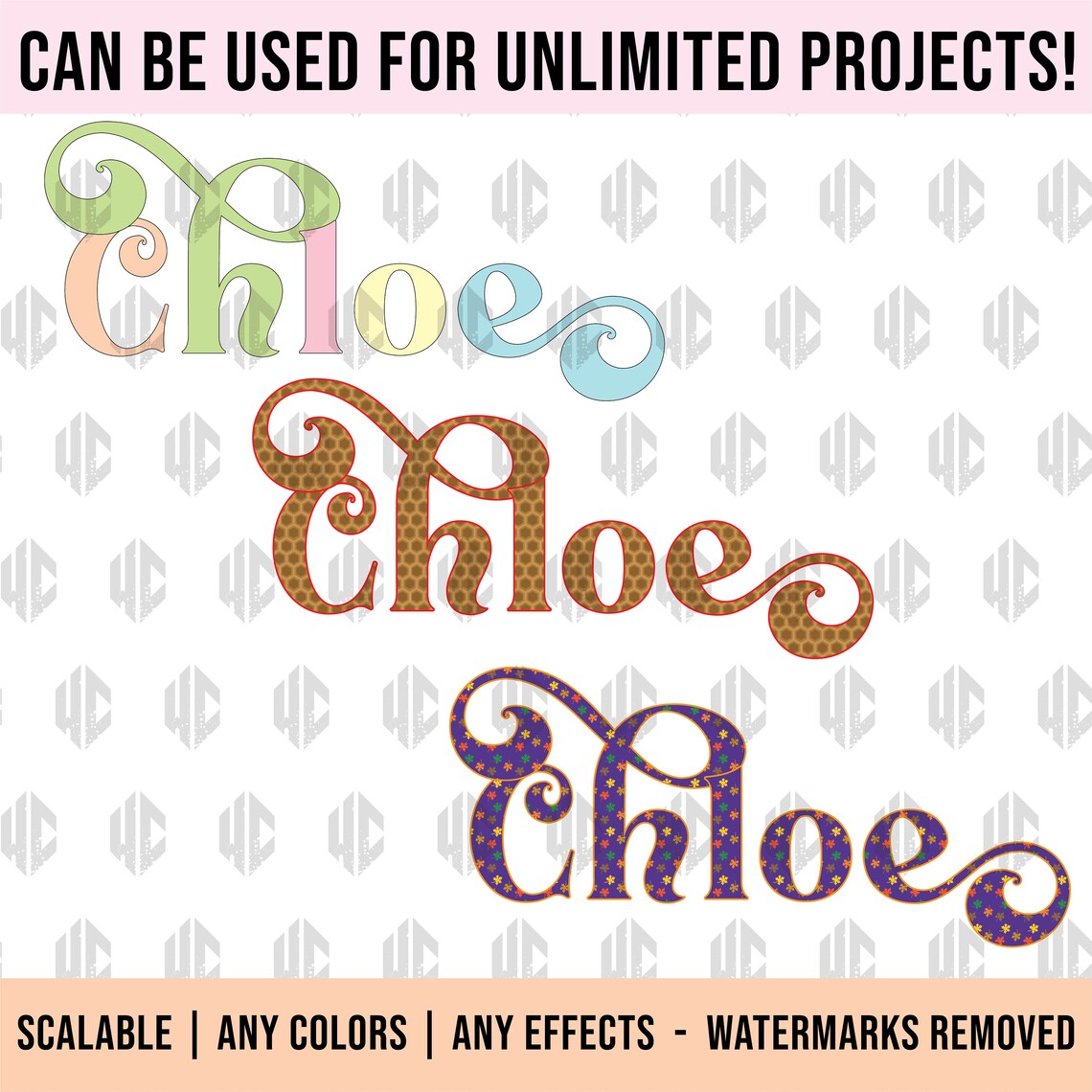 Chloe Girl Baby Infant Name SVG Dxf Vector Diy Image Cut File - Etsy