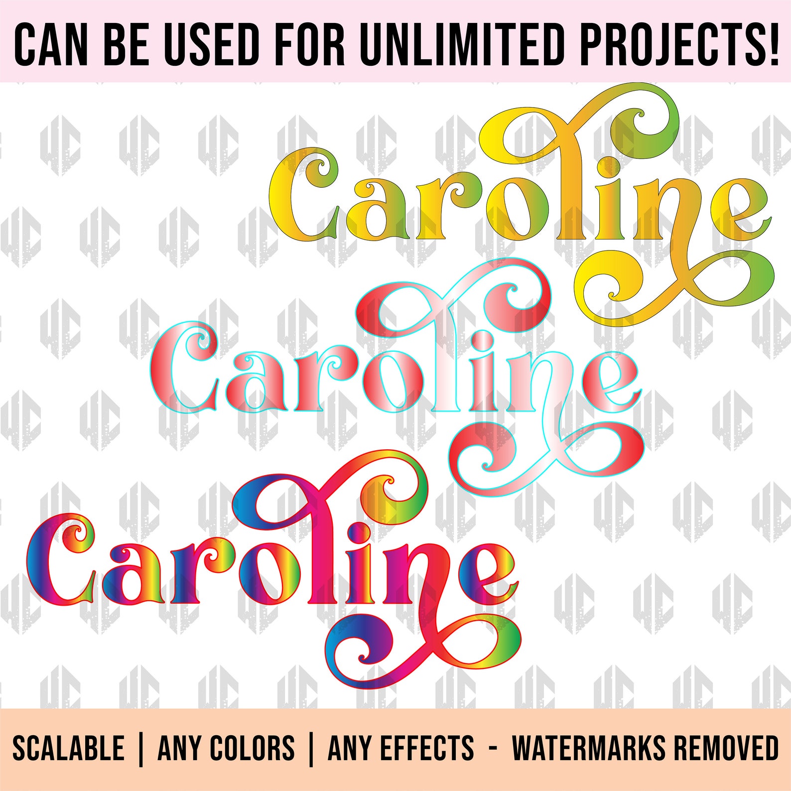 Caroline Girl Baby Infant Name SVG Dxf Vector Diy Image Cut File Vinyl ...