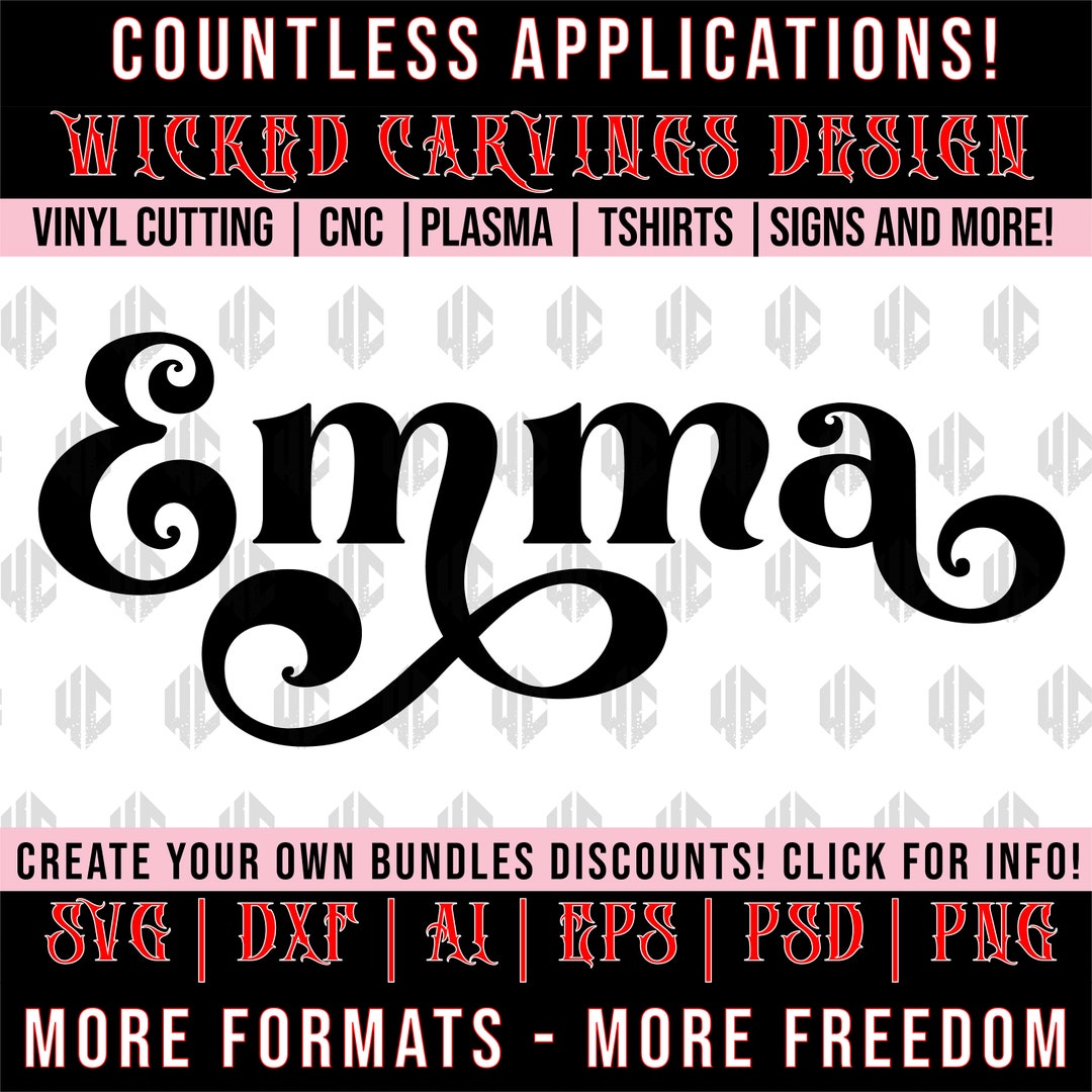 Emma Girl Baby Infant Name SVG Dxf Vector Diy Image Cut File Vinyl ...