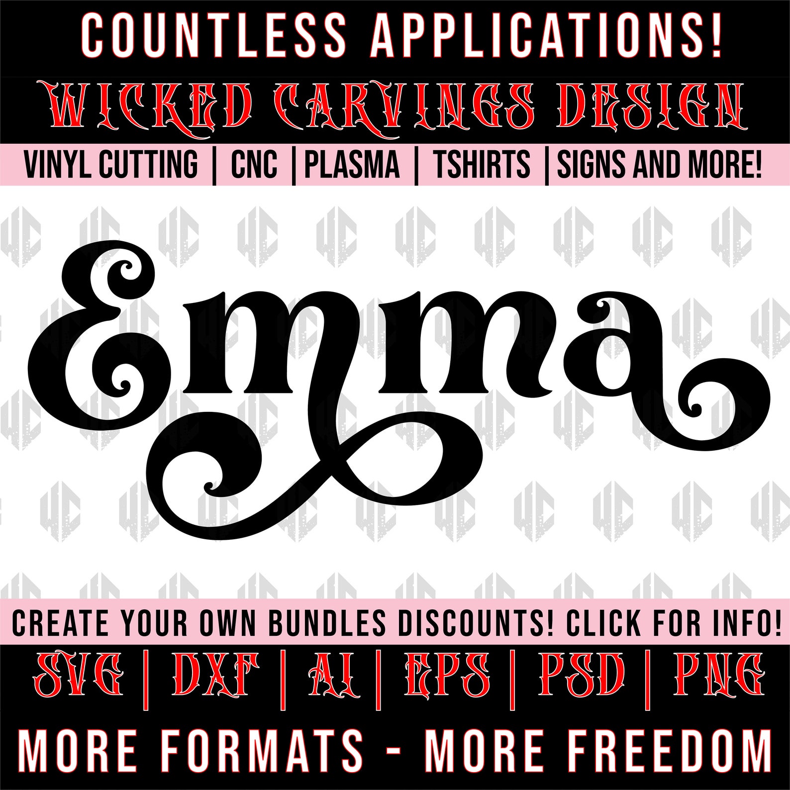 Emma Girl Baby Infant Name SVG Dxf Vector Diy Image Cut File Vinyl ...