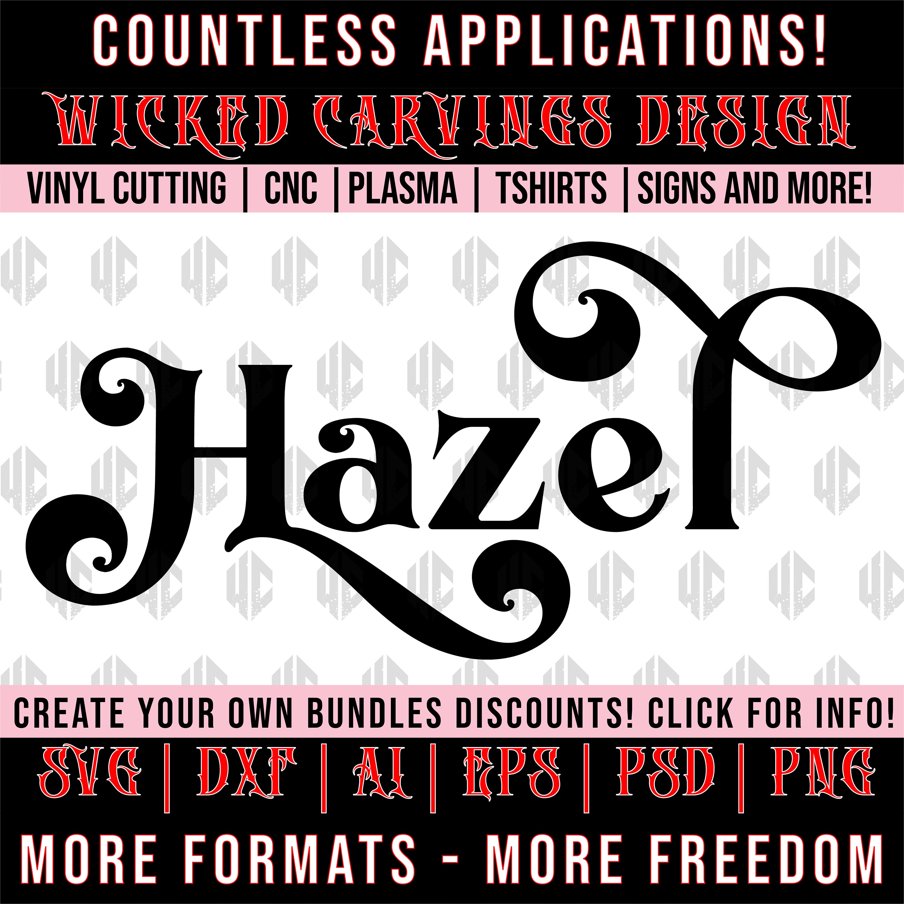 Hazel Girl Baby Infant Name SVG Dxf Vector Diy Image Cut File Vinyl ...