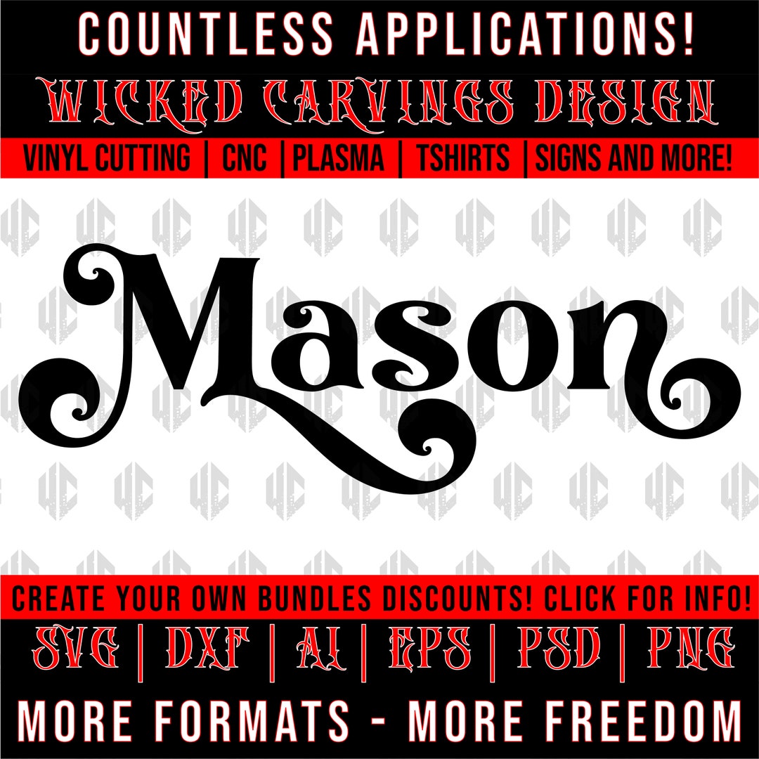 Mason Boy Baby Infant Name SVG Dxf Vector Diy Image Cut File - Etsy