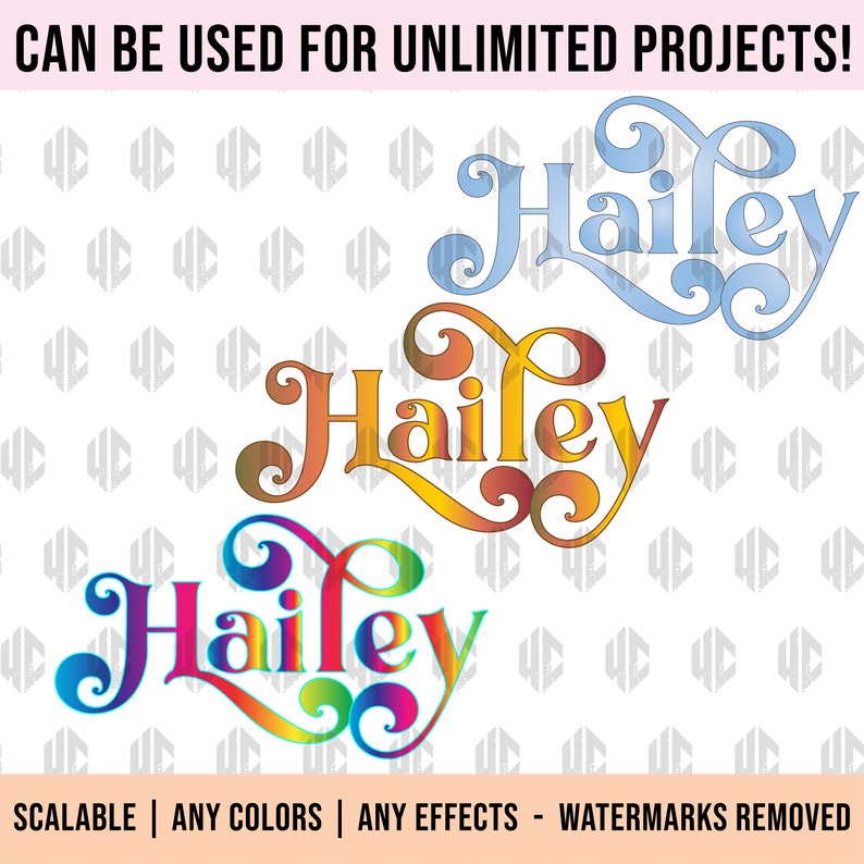 Hailey Girl Baby Infant Name SVG Dxf Vector Diy Image Cut File | Etsy