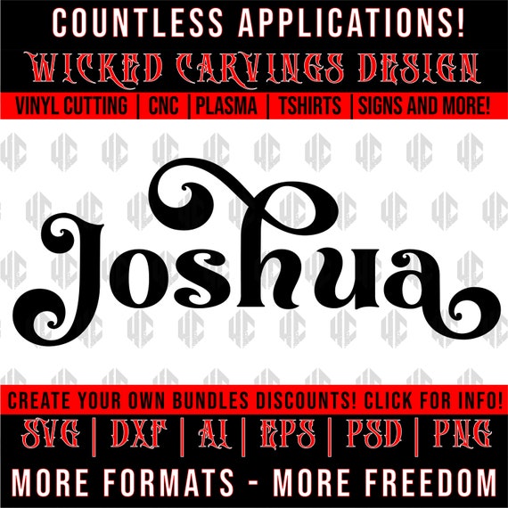 Joshua boy baby infant name SVG dxf vector diy image cut file | Etsy