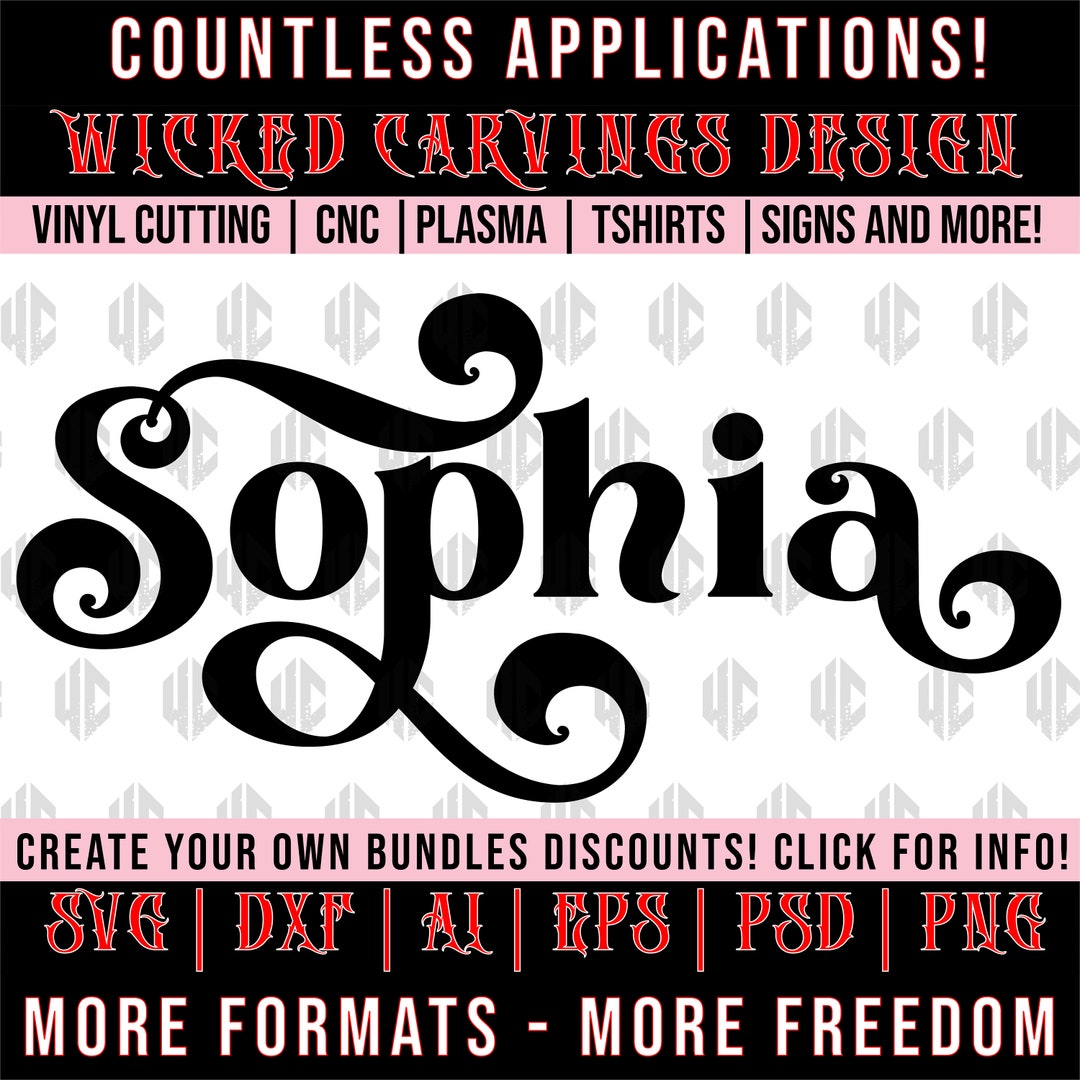 Sophia Girl Baby Infant Name SVG Dxf Vector Diy Image Cut File Vinyl ...