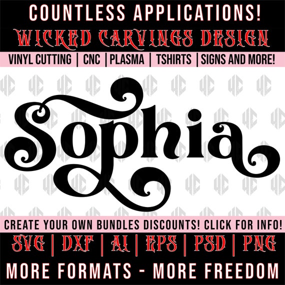 Sophia Girl Baby Infant Name SVG Dxf Vector Diy Image Cut File - Etsy