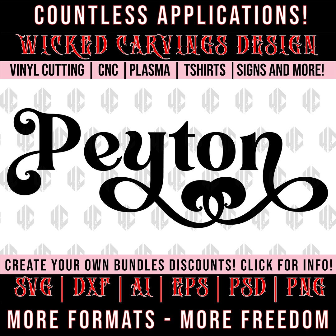 Peyton Girl Baby Infant Name SVG Dxf Vector Diy Image Cut File Vinyl ...