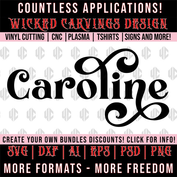 Caroline Name Svg File - Etsy
