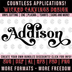 Addison Girl Baby Infant Name SVG Dxf Vector Diy Image Cut - Etsy
