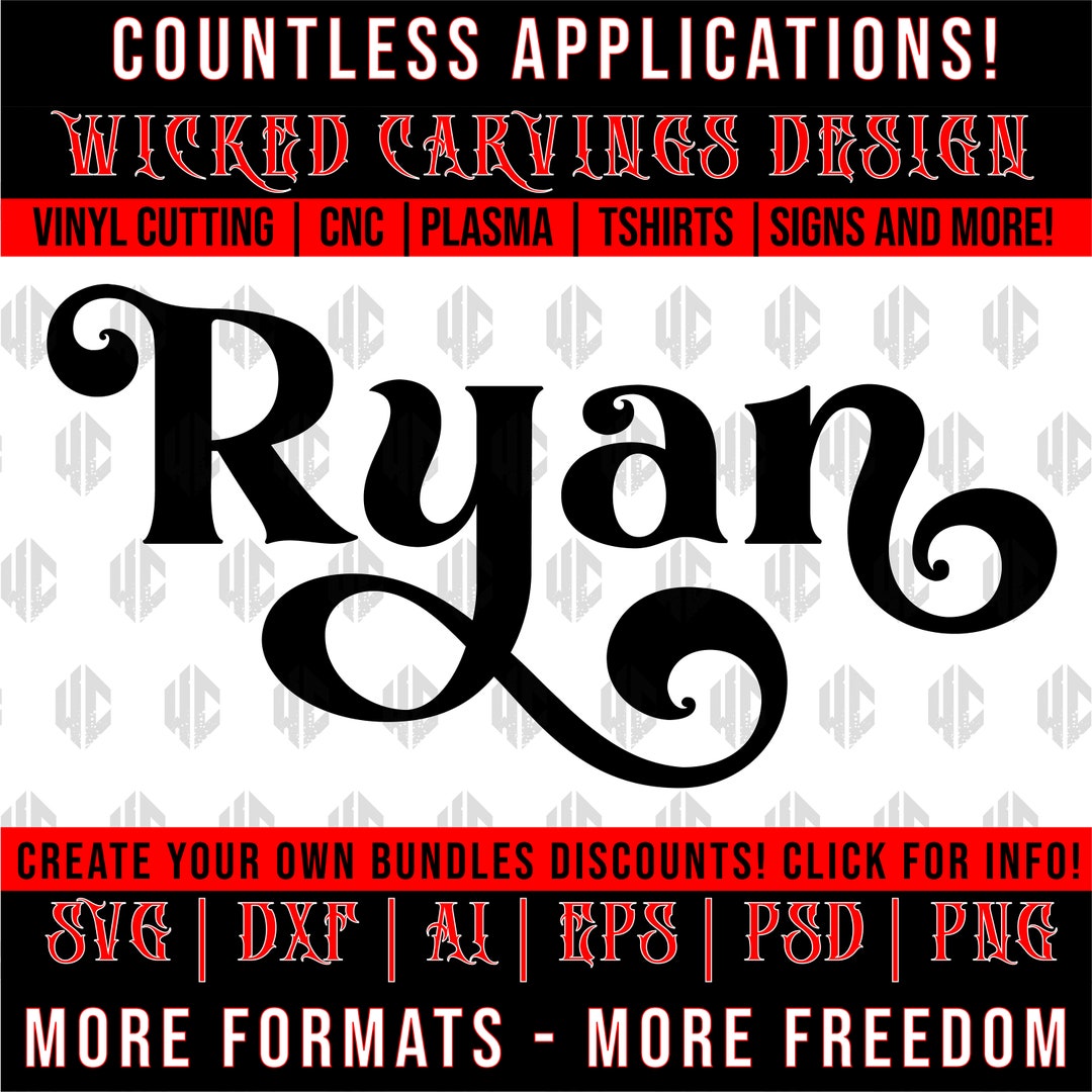 Ryan Boy Baby Infant Name SVG Dxf Vector Diy Image Cut File - Etsy UK