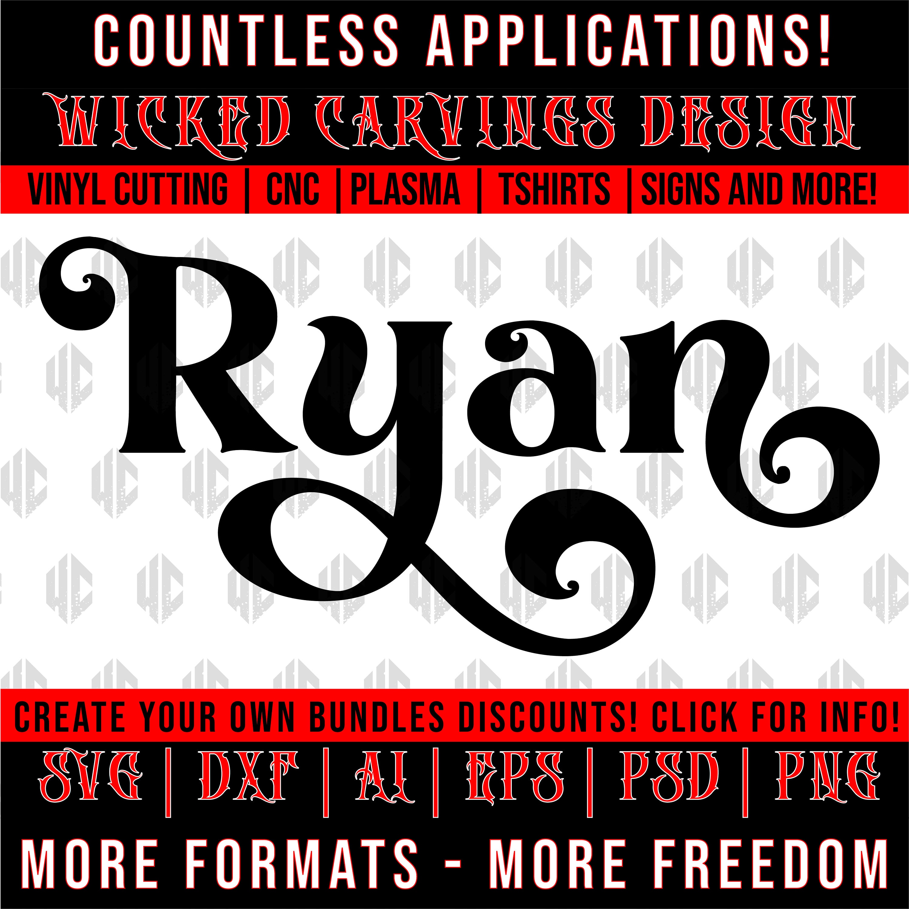 Ryan Boy Baby Infant Name SVG Dxf Vector Diy Image Cut File - Etsy UK