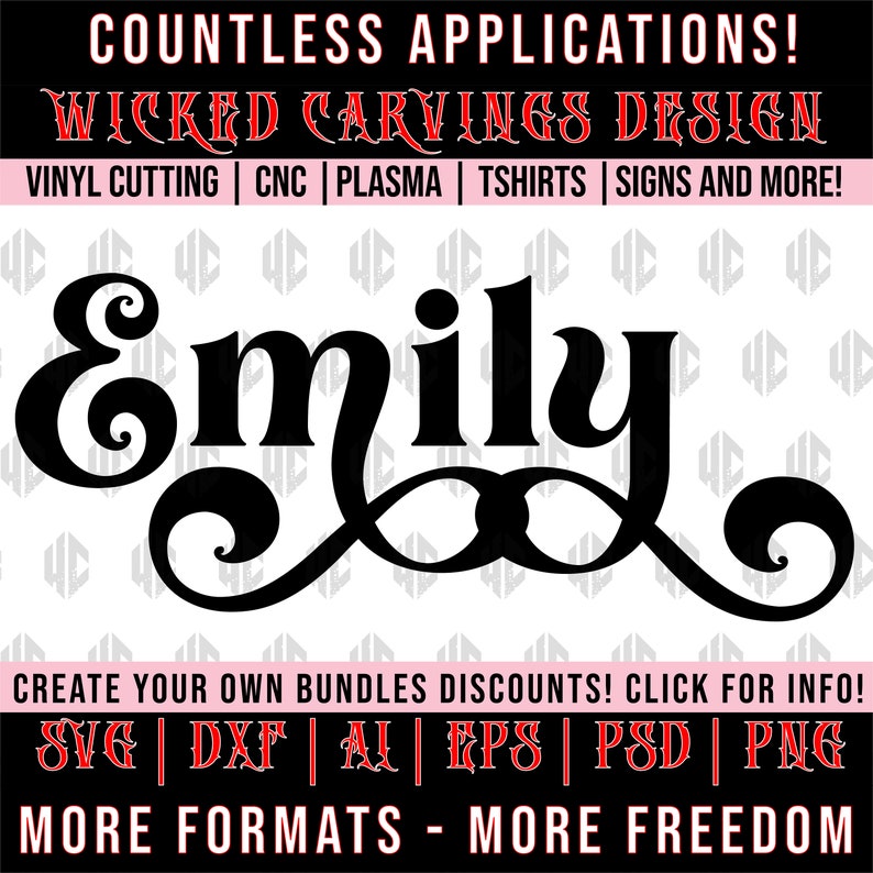 Emily Girl Baby Infant Name SVG Dxf Vector Diy Image Cut File | Etsy