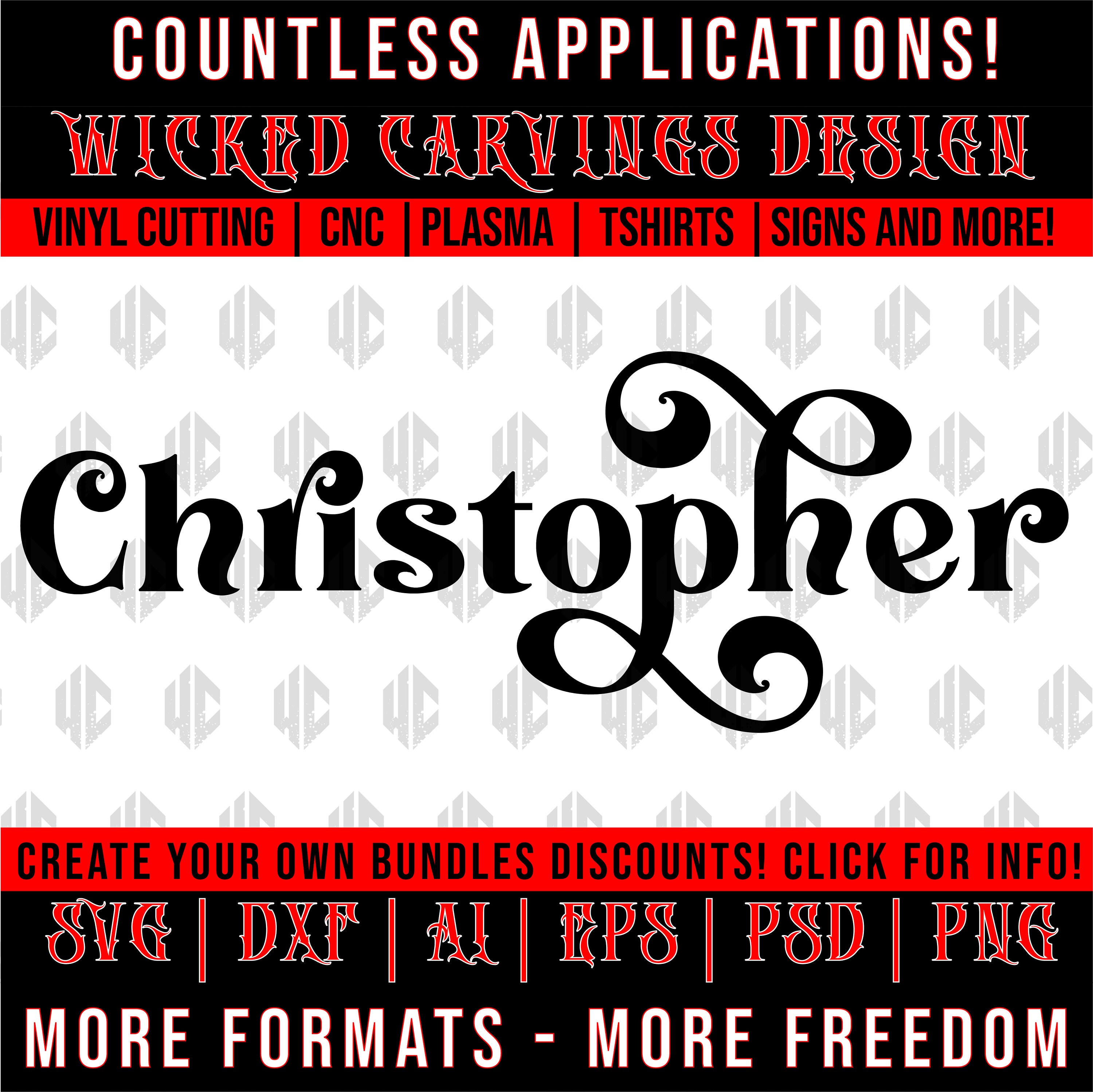 Christopher Boy Baby Infant Name SVG Dxf Vector Diy Image Cut File ...