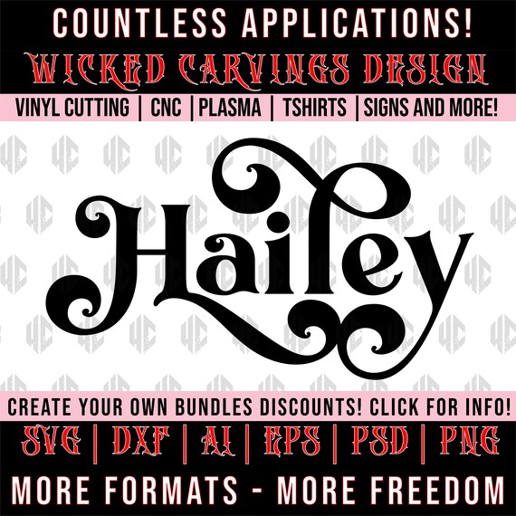 Hailey Girl Baby Infant Name SVG Dxf Vector Diy Image Cut File | Etsy