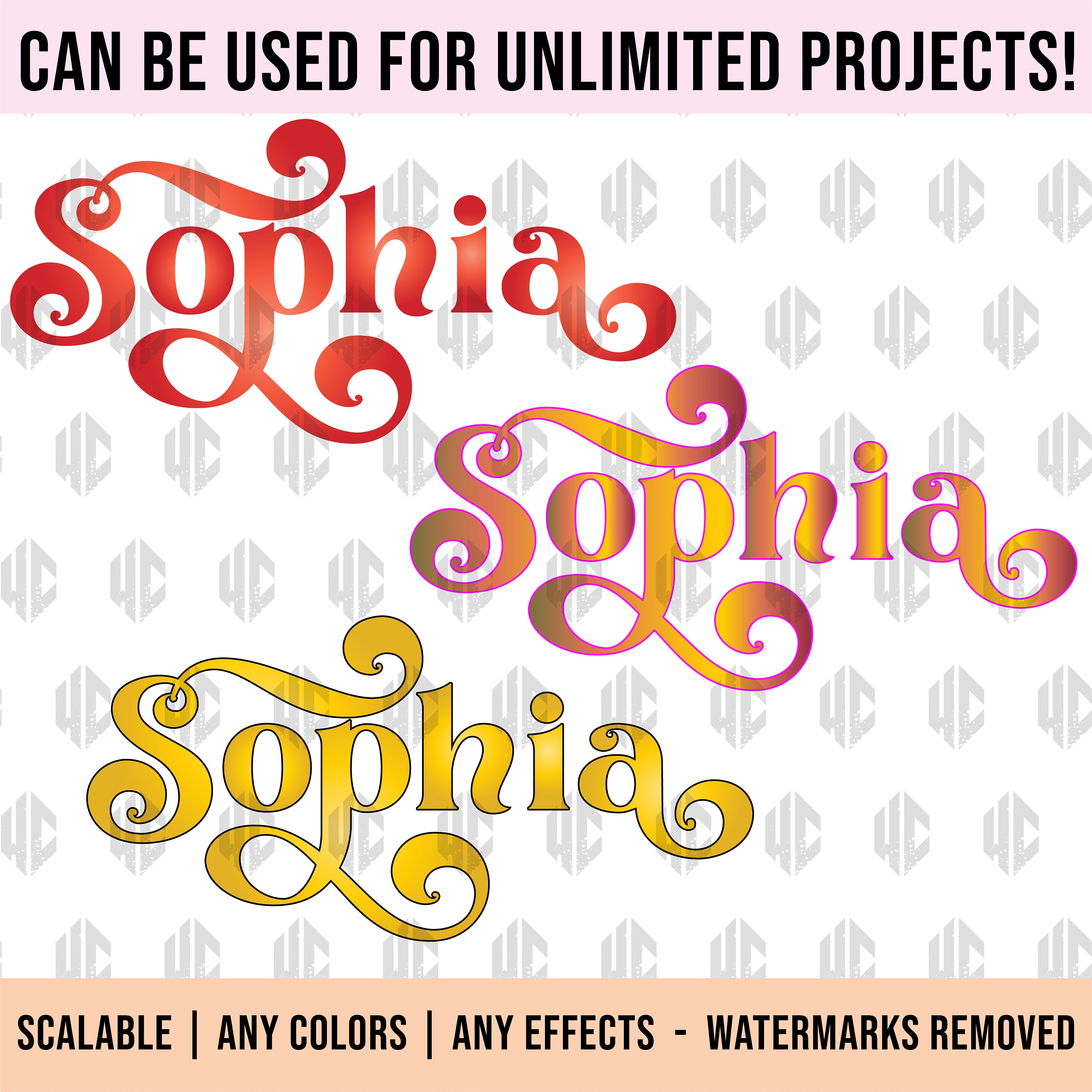 Sophia Girl Baby Infant Name SVG Dxf Vector Diy Image Cut File Vinyl ...