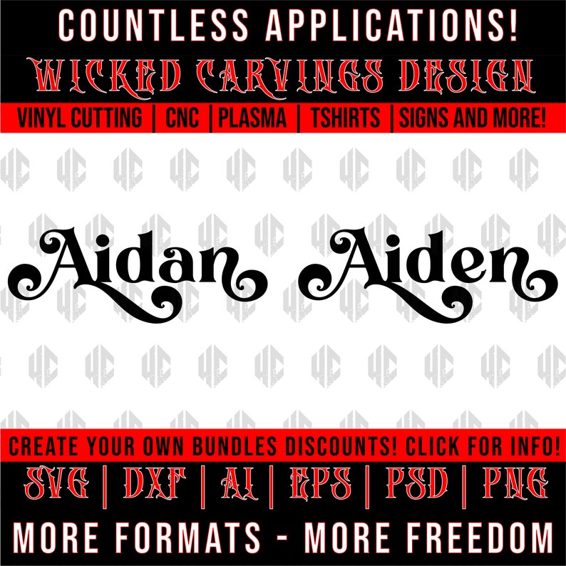 Aidan Aiden Boy Baby Infant Name SVG Dxf Vector Diy Image Cut File ...