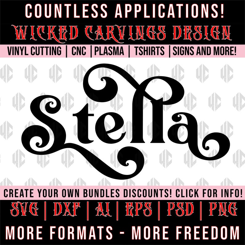 Stella Girl bebé nombre infantil SVG dxf vector diy imagen - Etsy México