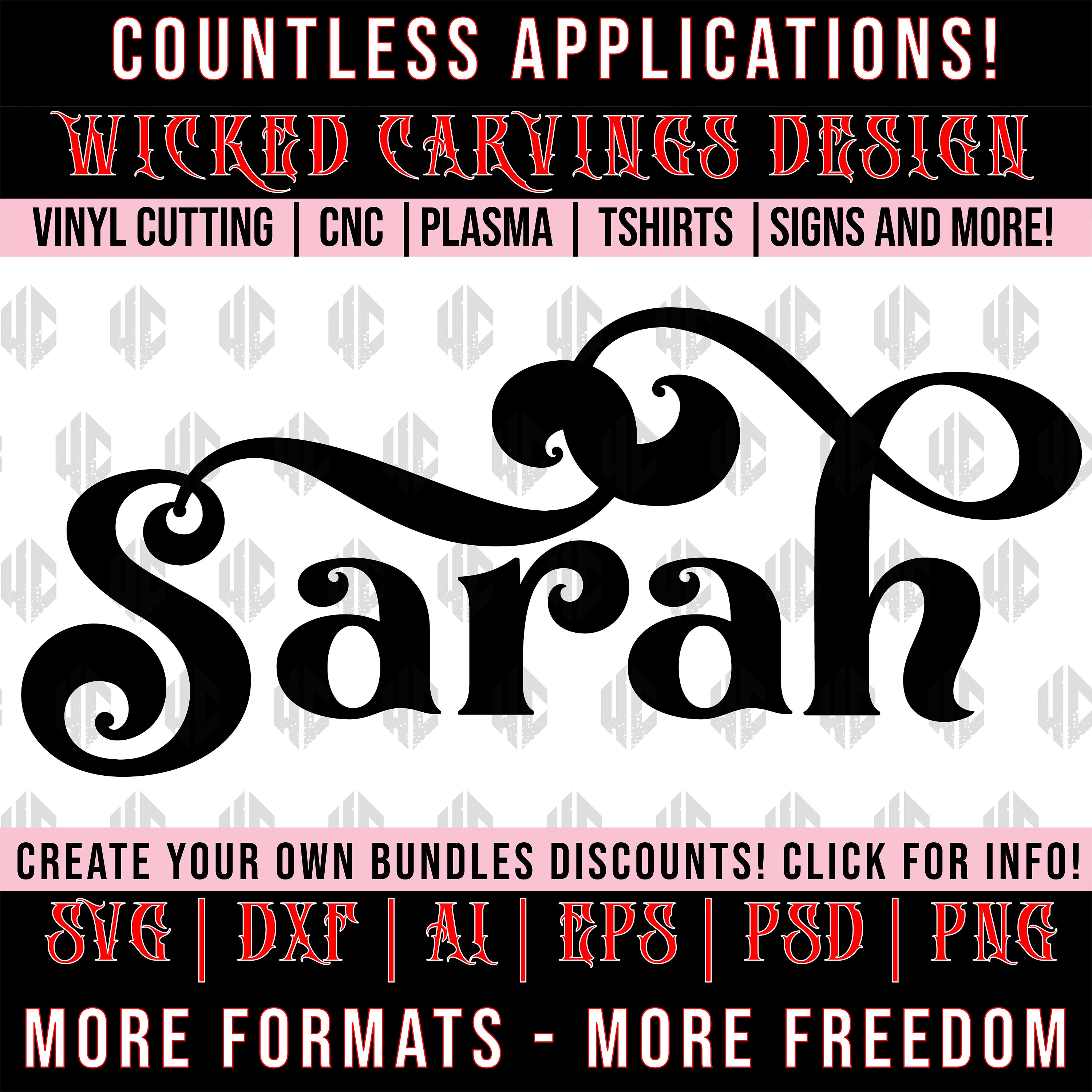 Sarah Girl Baby Infant Name SVG Dxf Vector Diy Image Cut File Vinyl ...