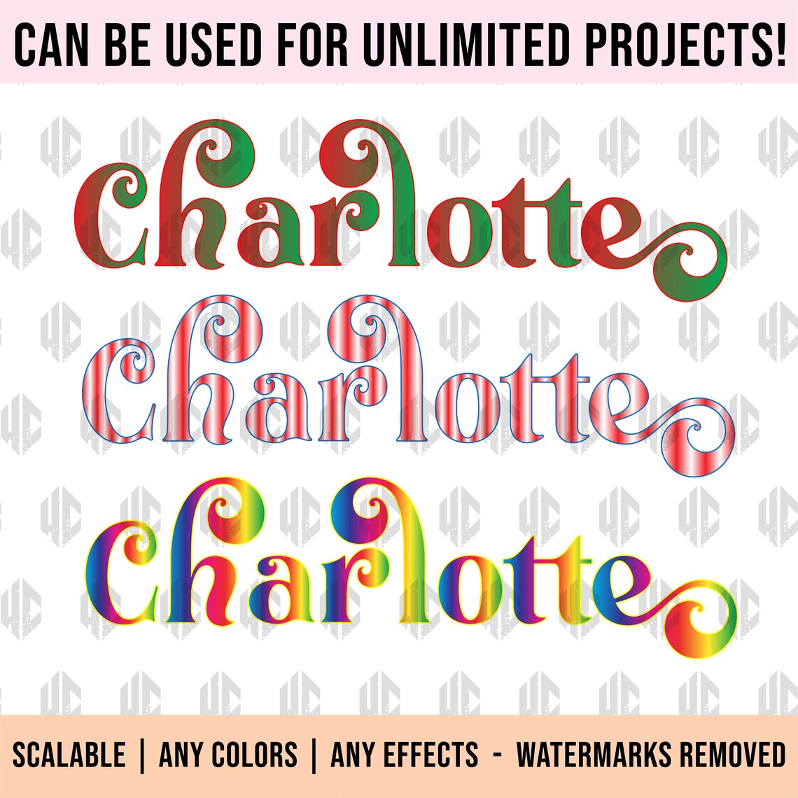 Charlotte Girl Baby Infant Name SVG Dxf Vector Diy Image Cut File Vinyl ...